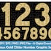 Gold Glitter Numbers Clipart Set / Text Graphics / Faux Sparkle / ABC ...