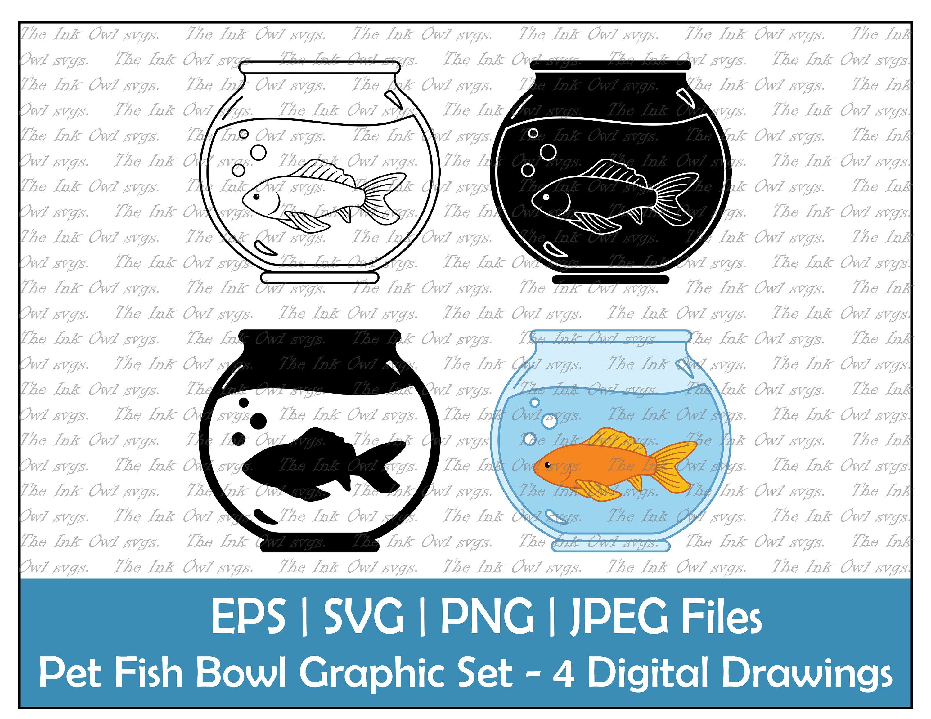 Cute Fish Bowl Clipart