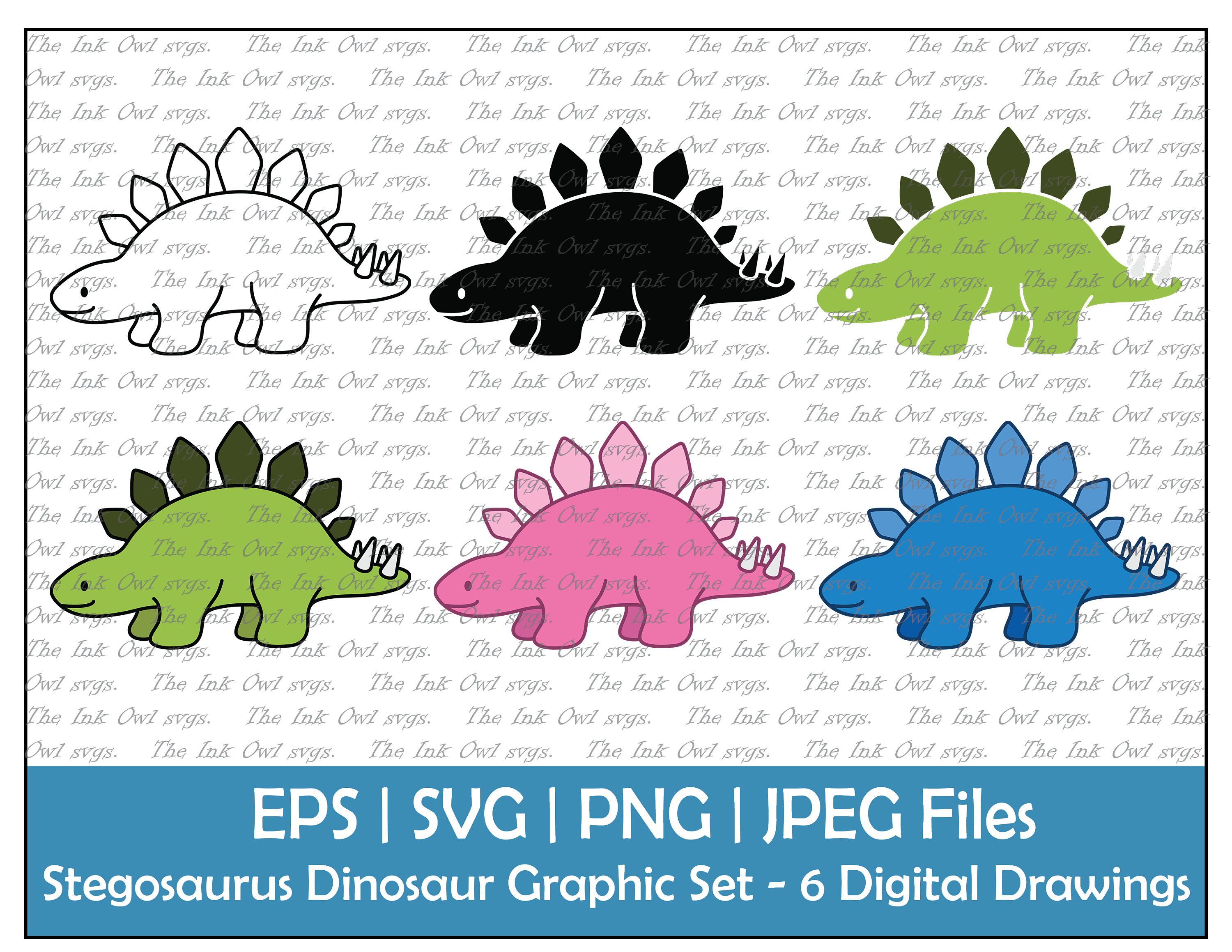 Stegosaurus Stamp Clipart