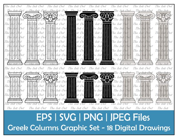Ionic Columns Doric Columns Clipart