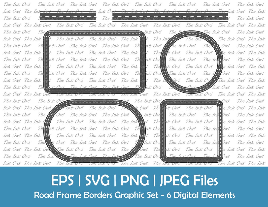 Race Track Road Frame Border Clipart / Decorative Element / Square ...