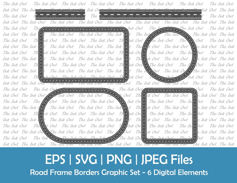Race Track Road Frame Border Clipart / Decorative Element / Square ...