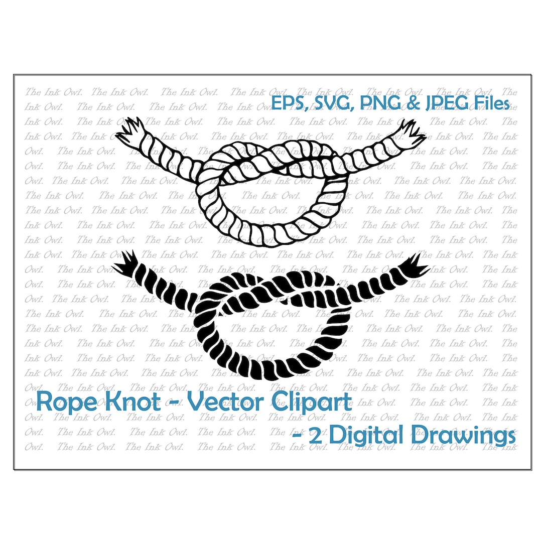 Rope Knot Vector Clipart / Tying the Knot Wedding Outline & Stamp ...
