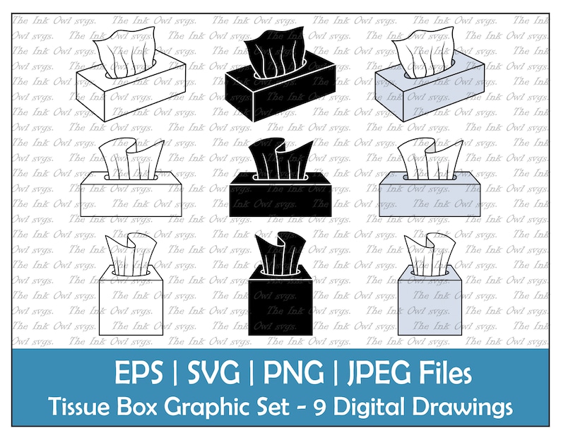Tissue Box Vector Clipart Set / Outline Stamp and Color - Etsy