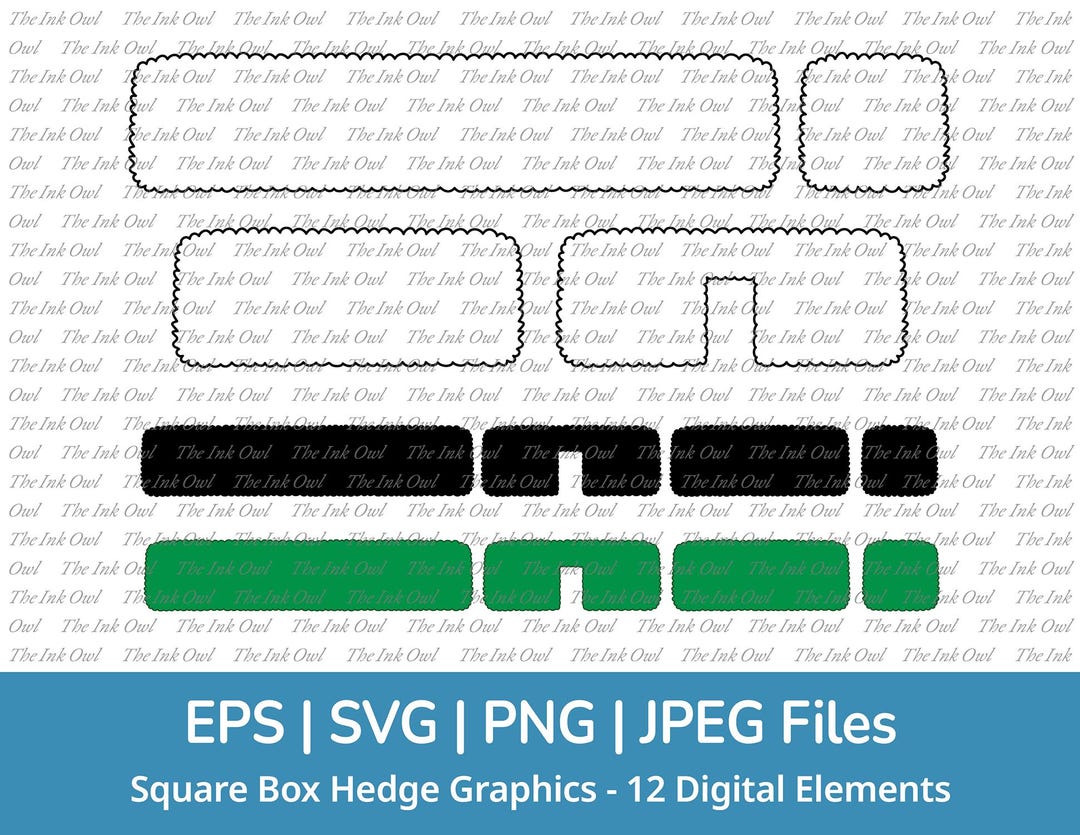 Box Square Hedge or Shrub Svg Vector Clipart / Bush Outline, Silhouette ...