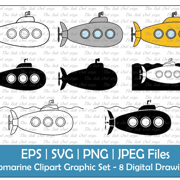 Submarine Svg - Etsy