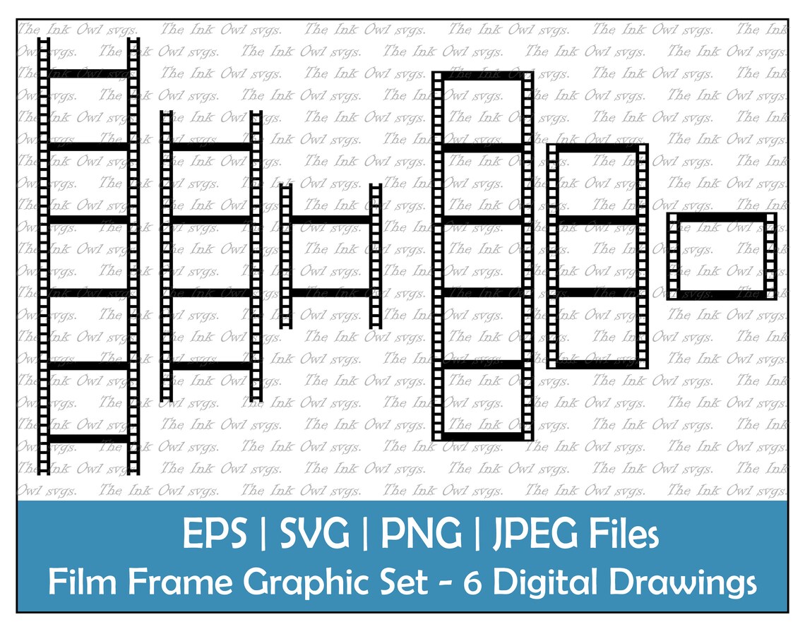 Film Frames Vector Clipart Set / Outline & Stamp Drawing - Etsy