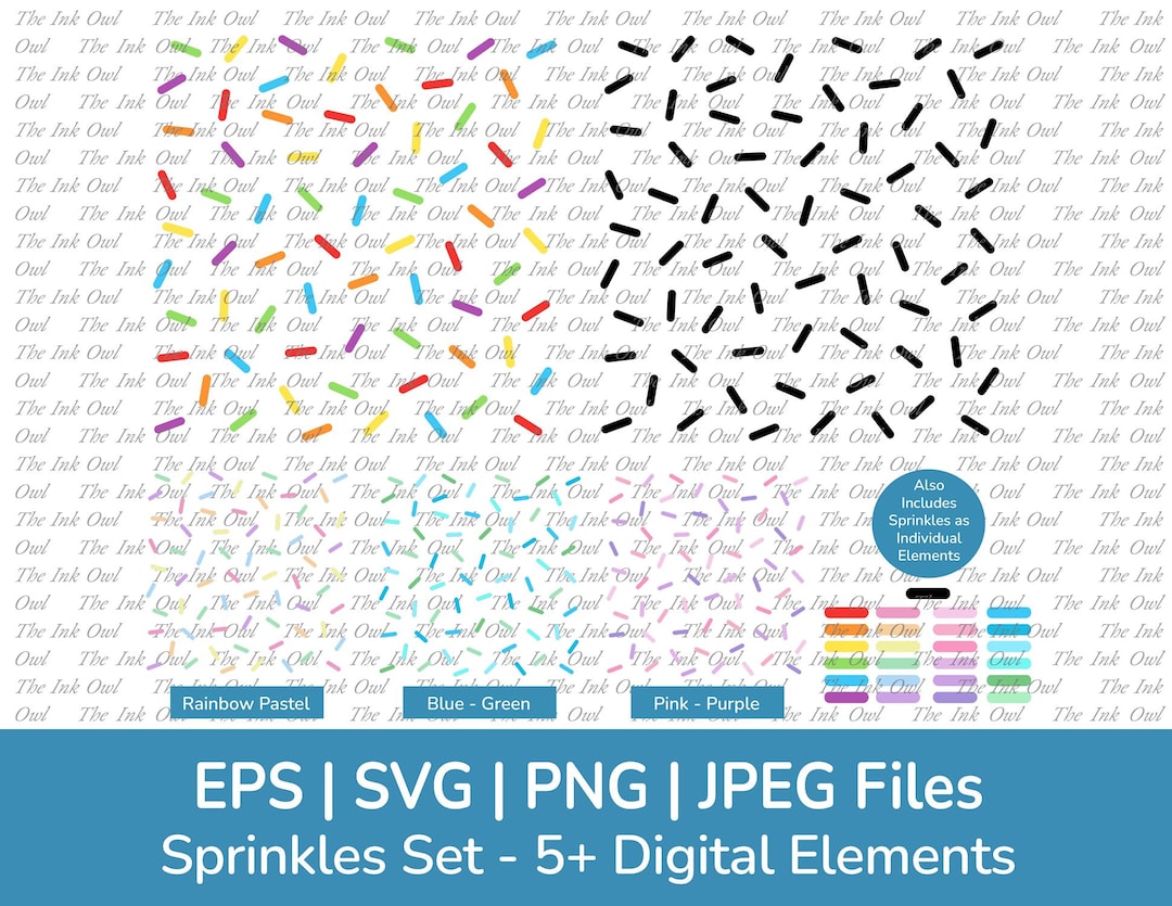 Rainbow Sprinkles Pattern Segment Clipart / Decorative Bakery Confetti ...