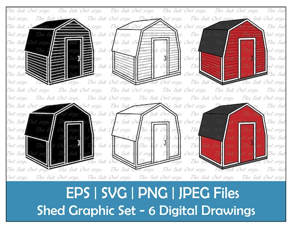 Tool Shed Drawing Vector Clipart / Outline & Stamp - Etsy Australia