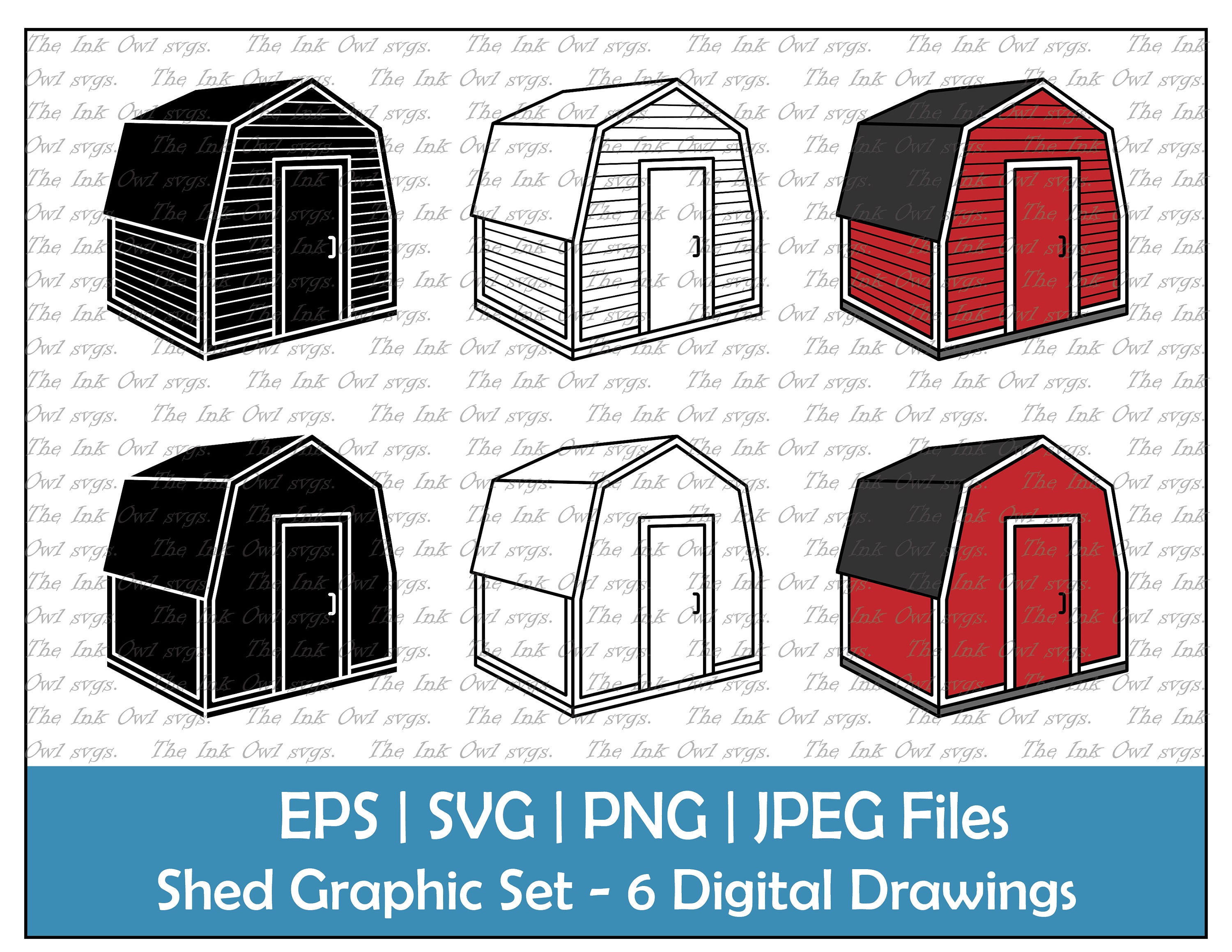 Tool Shed Drawing Vector Clipart / Outline & Stamp - Etsy Australia