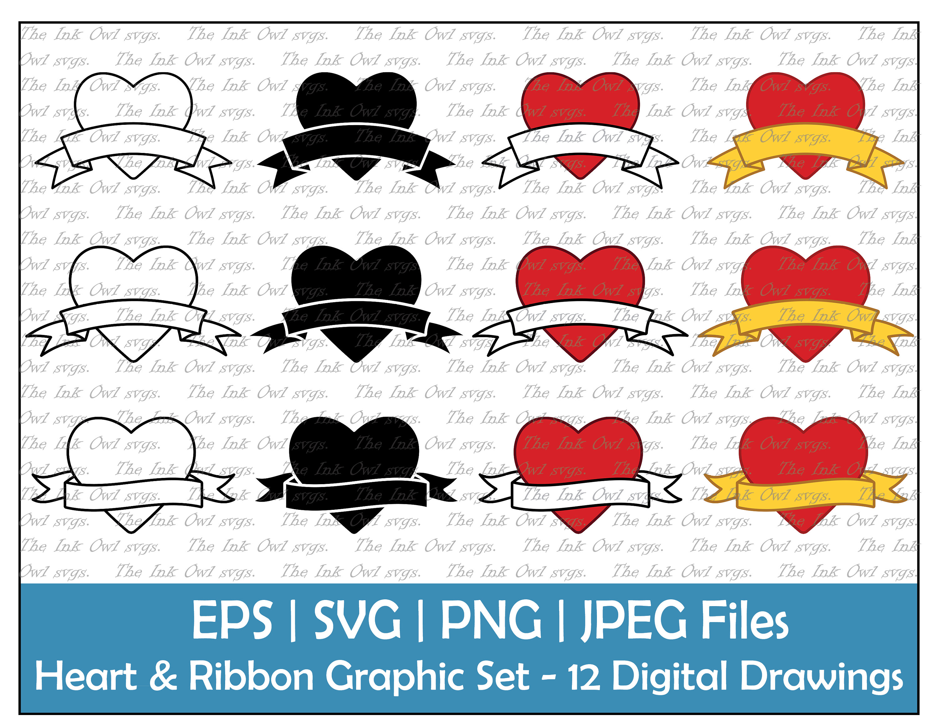 Heart With Banner Clipart