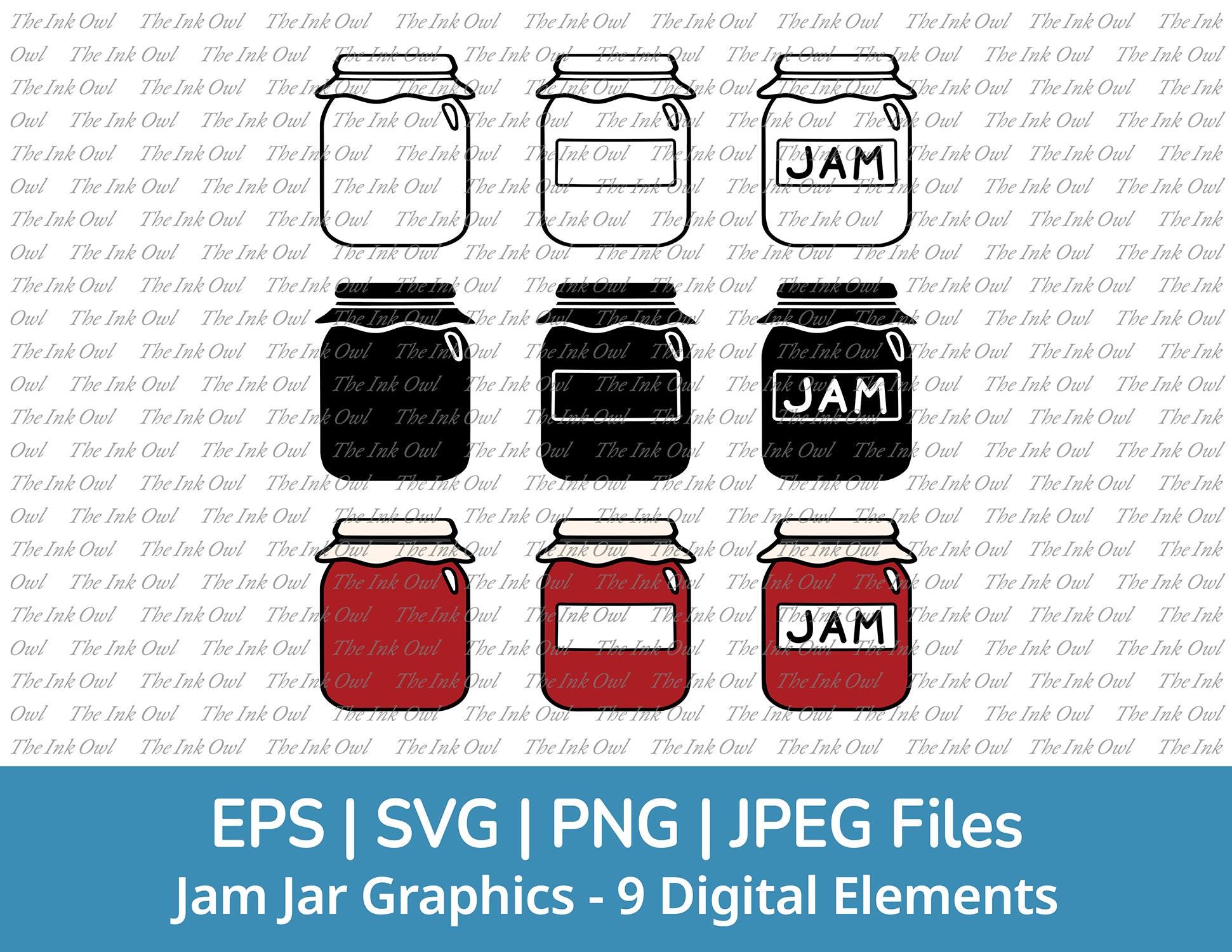 Jar Svg Vector Clipart Set / Outline, Stamp Silhouette & Color Graphic ...