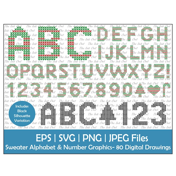 Knitted Abc Clipart - Etsy