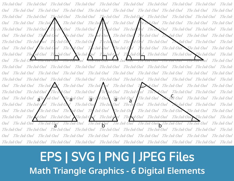 Math Triangle Types Vector Clipart Set / Isosceles, Equilateral ...