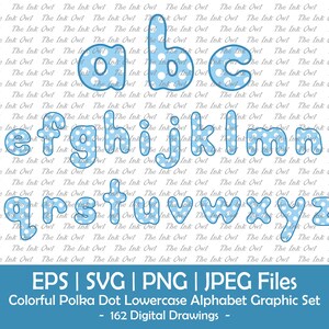 Lowercase Polka Dot Alphabet Letters Vector Clipart / Text Graphics ...