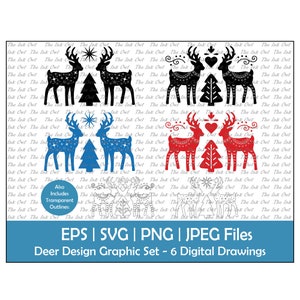 Scandinavian Outline Clipart Christmas - Etsy