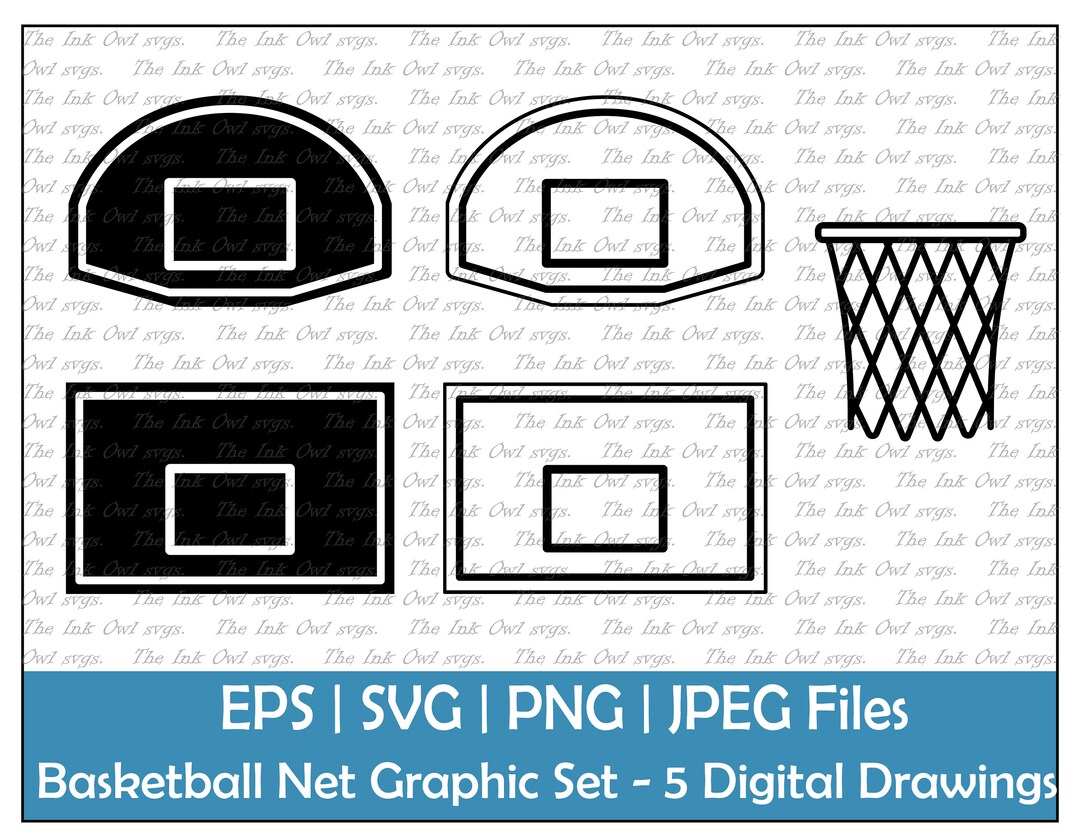 Basketball Net as Separate Pieces Vector Clipart / Outline & Stamp ...