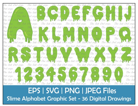Slime Drip Letter Alphabet and Numbers Vector Clipart Set / | Etsy