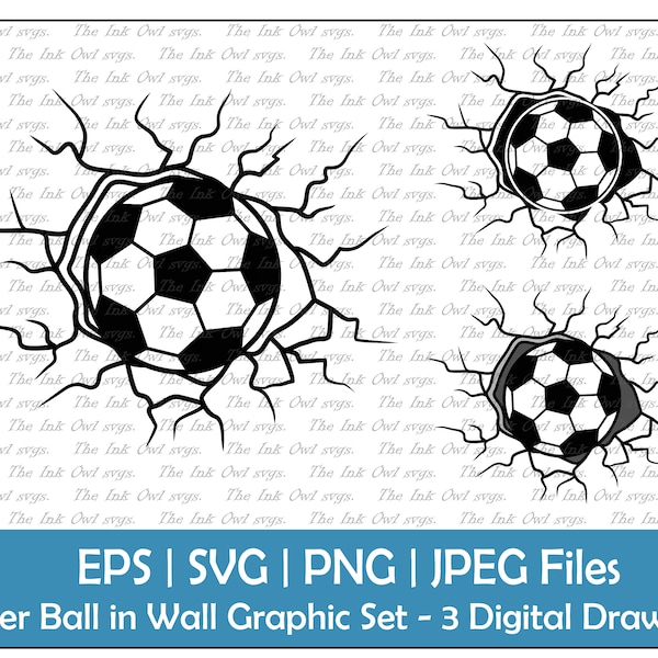 Soccer Ball Breaking Wall Svg - Etsy