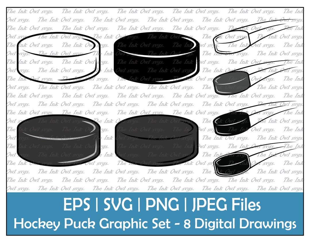 Hockey Puck Vector Clipart Set / Outline, Silhouette Stamp & Color ...