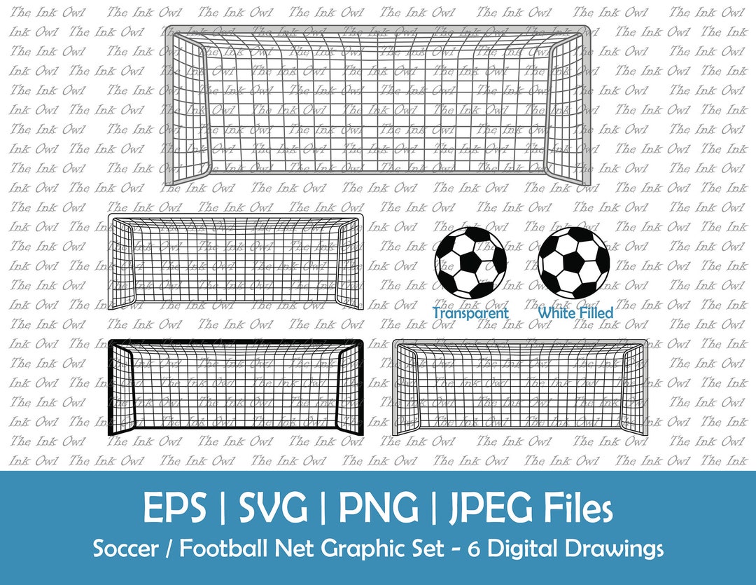 Soccer or Football Net Vector Clipart Set / Outline, Silhouette & Color ...