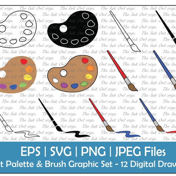 Paint Palette Svg - Etsy