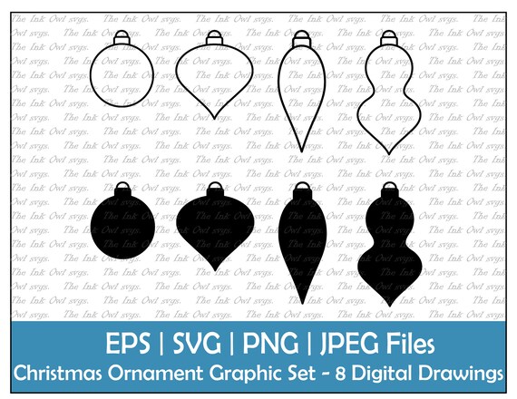 Simple Ornaments Vector Clipart Set / Outline & Stamp Graphics | Etsy