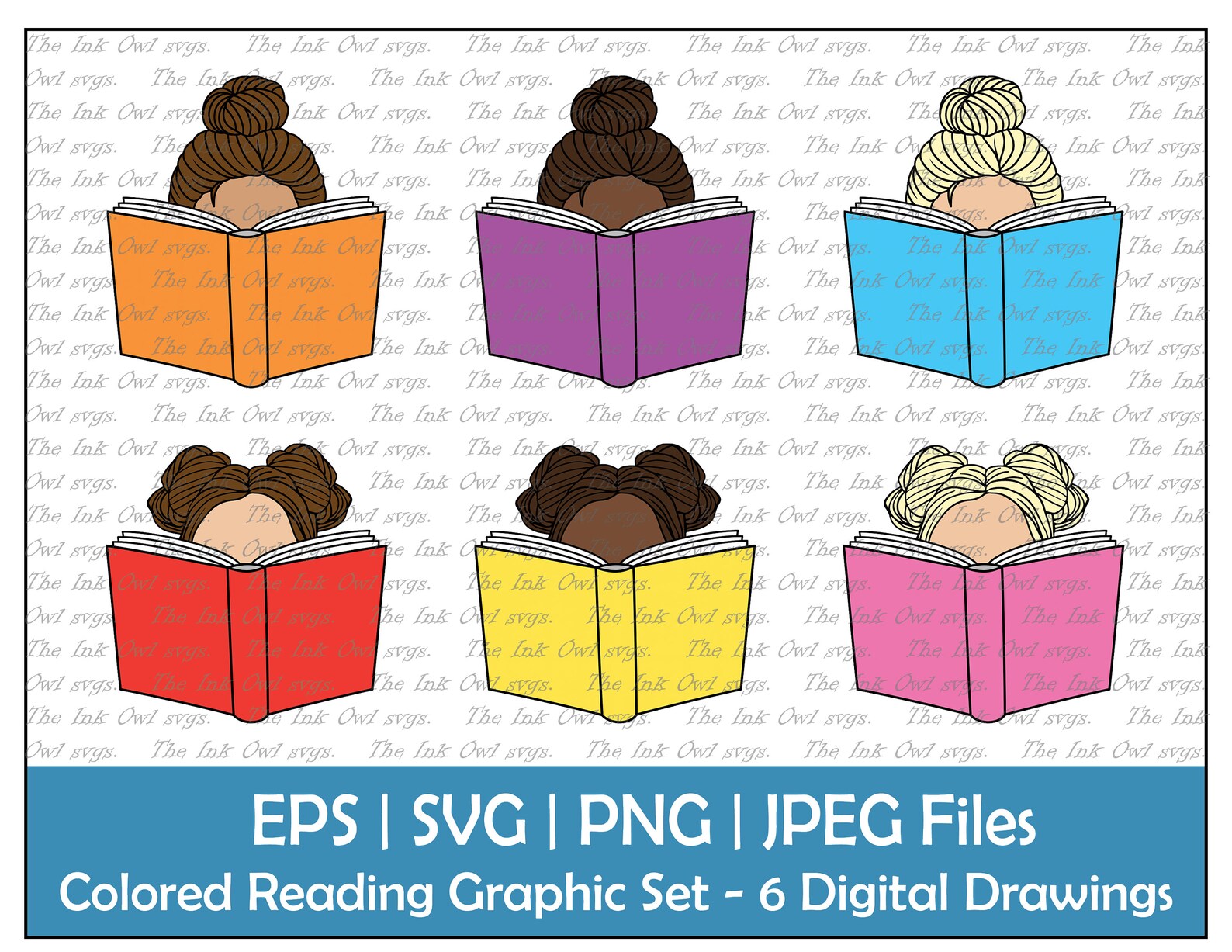 Reading Open Book Vector Clipart / Colorful Graphic Drawings / - Etsy