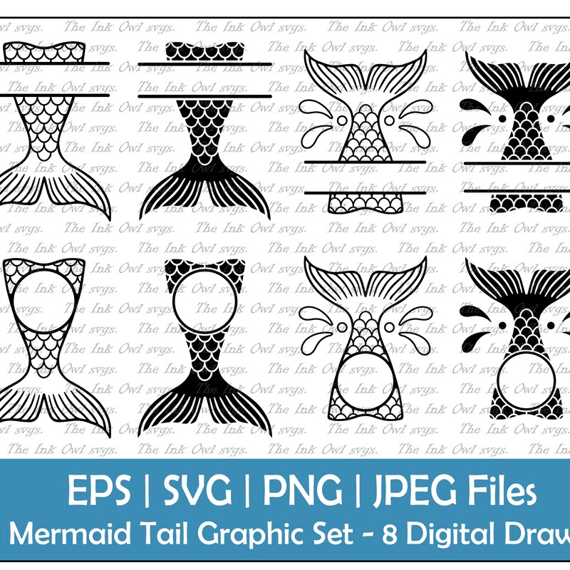 Mermaid Monogram Svg - Etsy