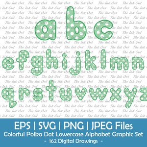 Lowercase Polka Dot Alphabet Letters Vector Clipart / Text Graphics ...