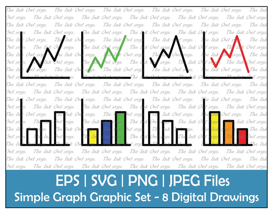 Simple Graph Clipart Vector Set / Stock Finances / Outline & Stamp ...