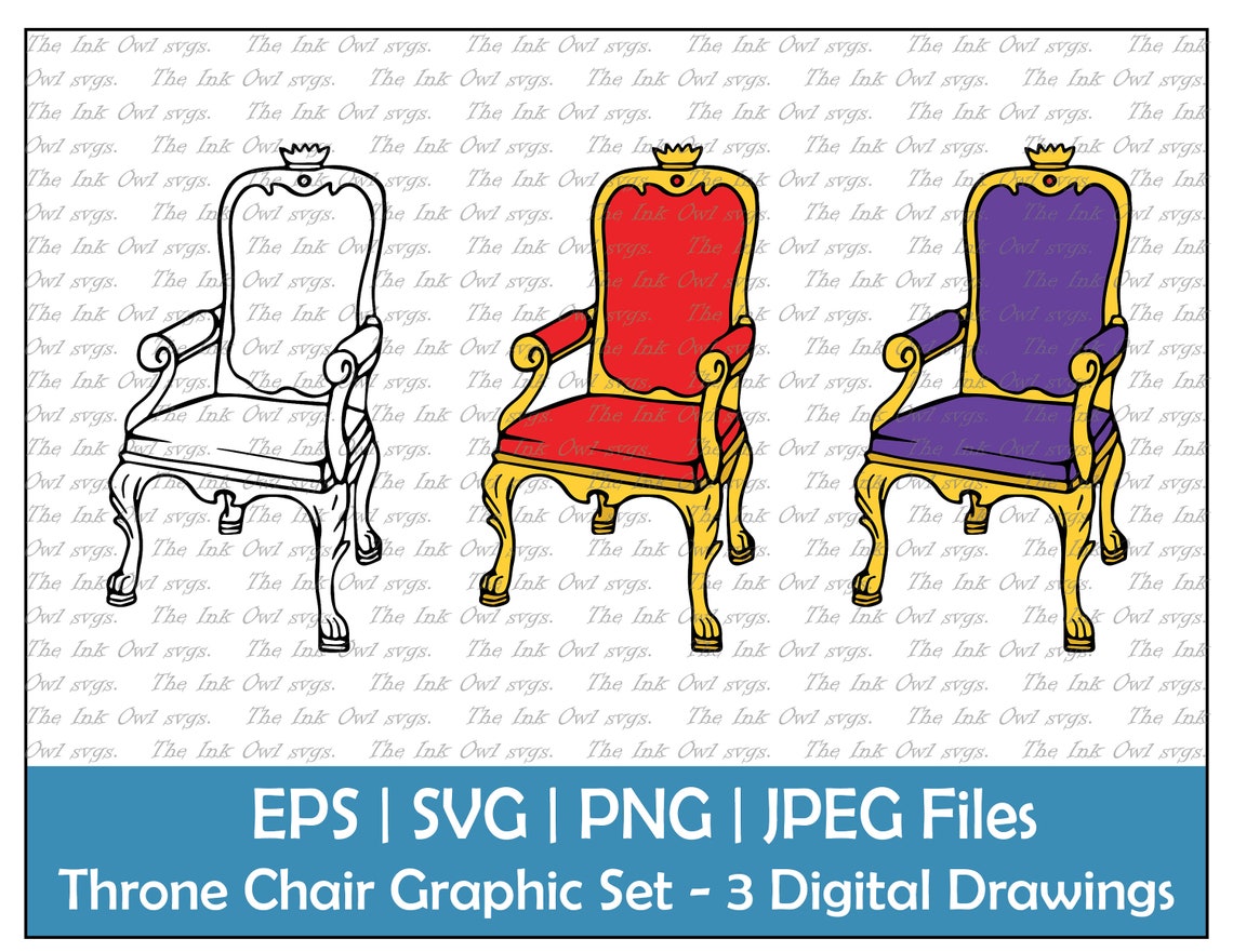 Royal Throne Vector Clipart Set / Outline Stamp and Color - Etsy Canada