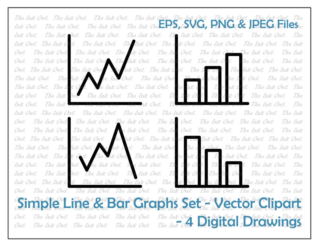 Simple Graph Clipart Vector Set / Stock Finances / Outline & - Etsy
