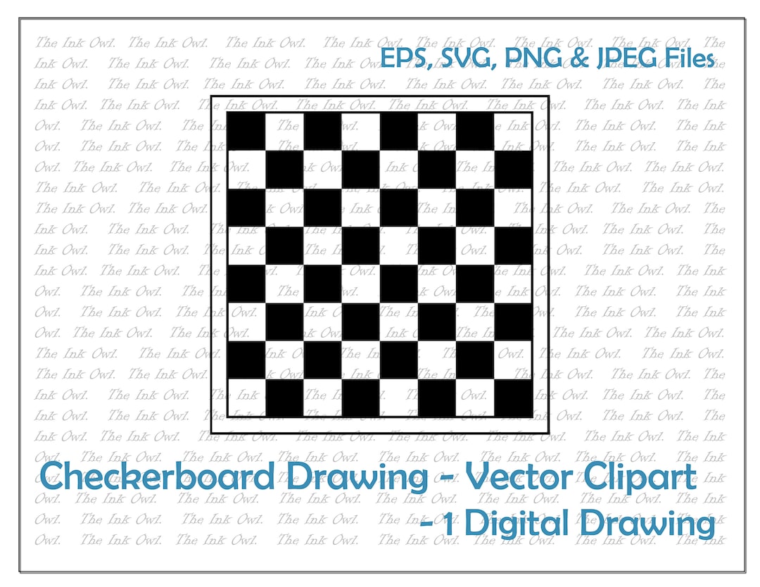 Checkerboard / Chessboard Vector Clipart / Checkered Game Board Drawing ...