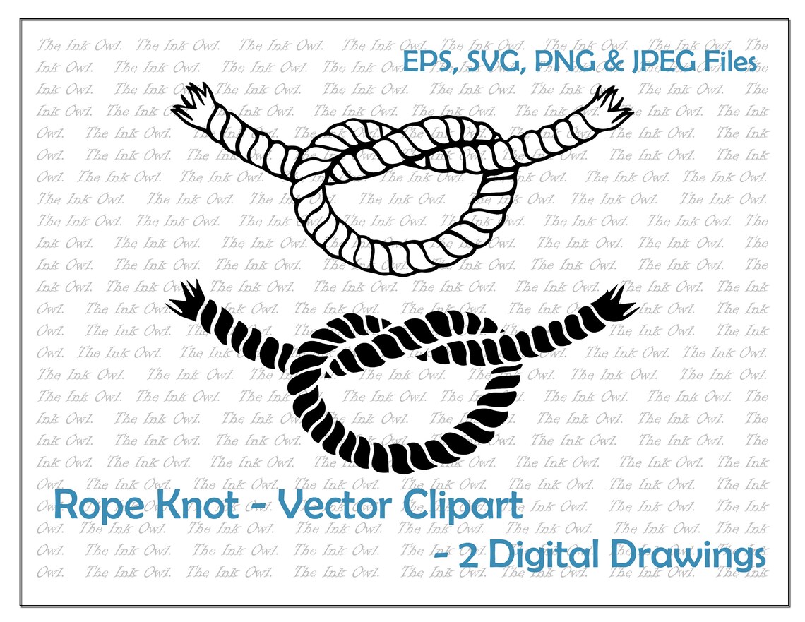 Rope Knot Vector Clipart / Tying the Knot Wedding Outline & - Etsy