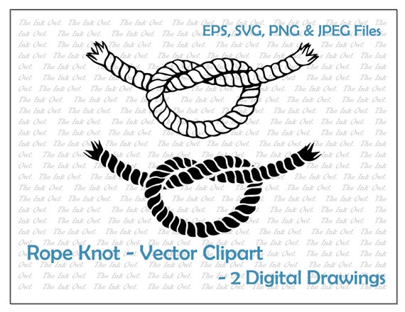 Rope Knot Vector Clipart / Tying the Knot Wedding Outline & | Etsy