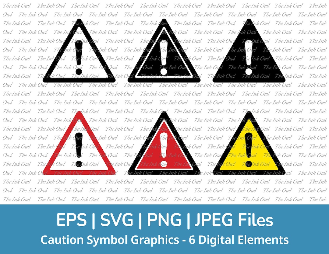 Caution Warning Symbol Svg Vector Clipart Set / Outline, Stamp ...