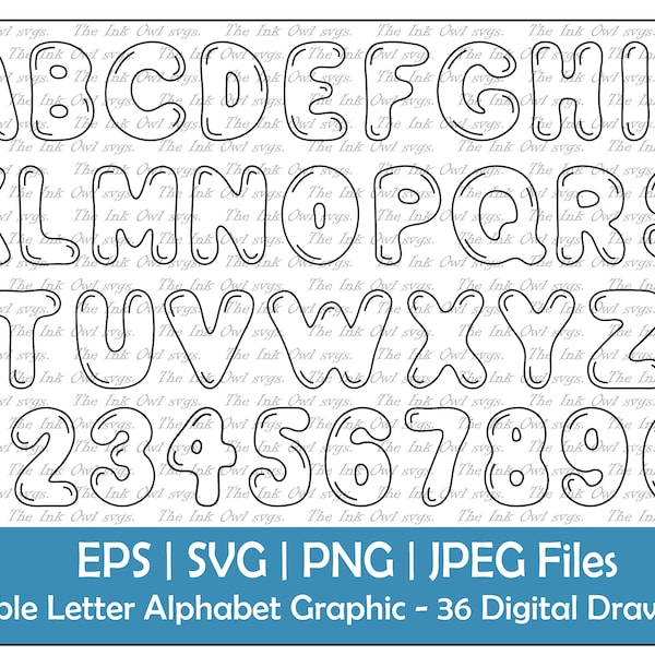 Bubble Alphabet Letter - Etsy