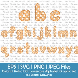 Lowercase Polka Dot Alphabet Letters Vector Clipart / Text Graphics ...