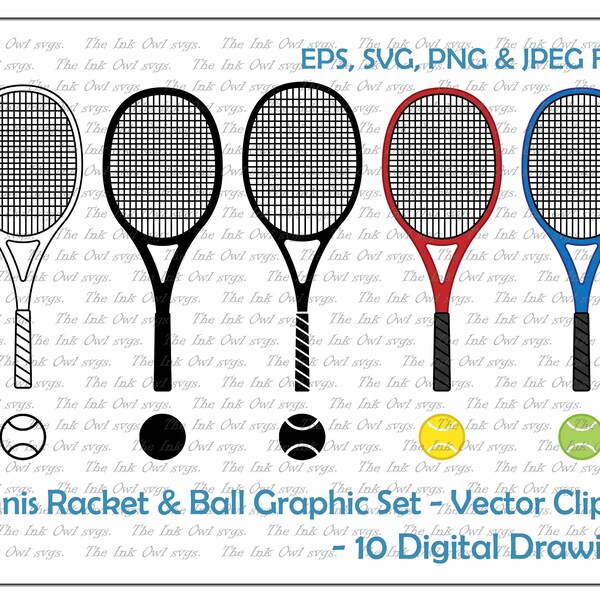 Tennis Racket Svg - Etsy