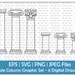Simple Greek Column Outlines Vector Clipart Set / Graphic Illustration ...