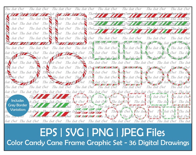 Candy Cane Border SVG Christmas Clipart Christmas Frame Candy Cane ...