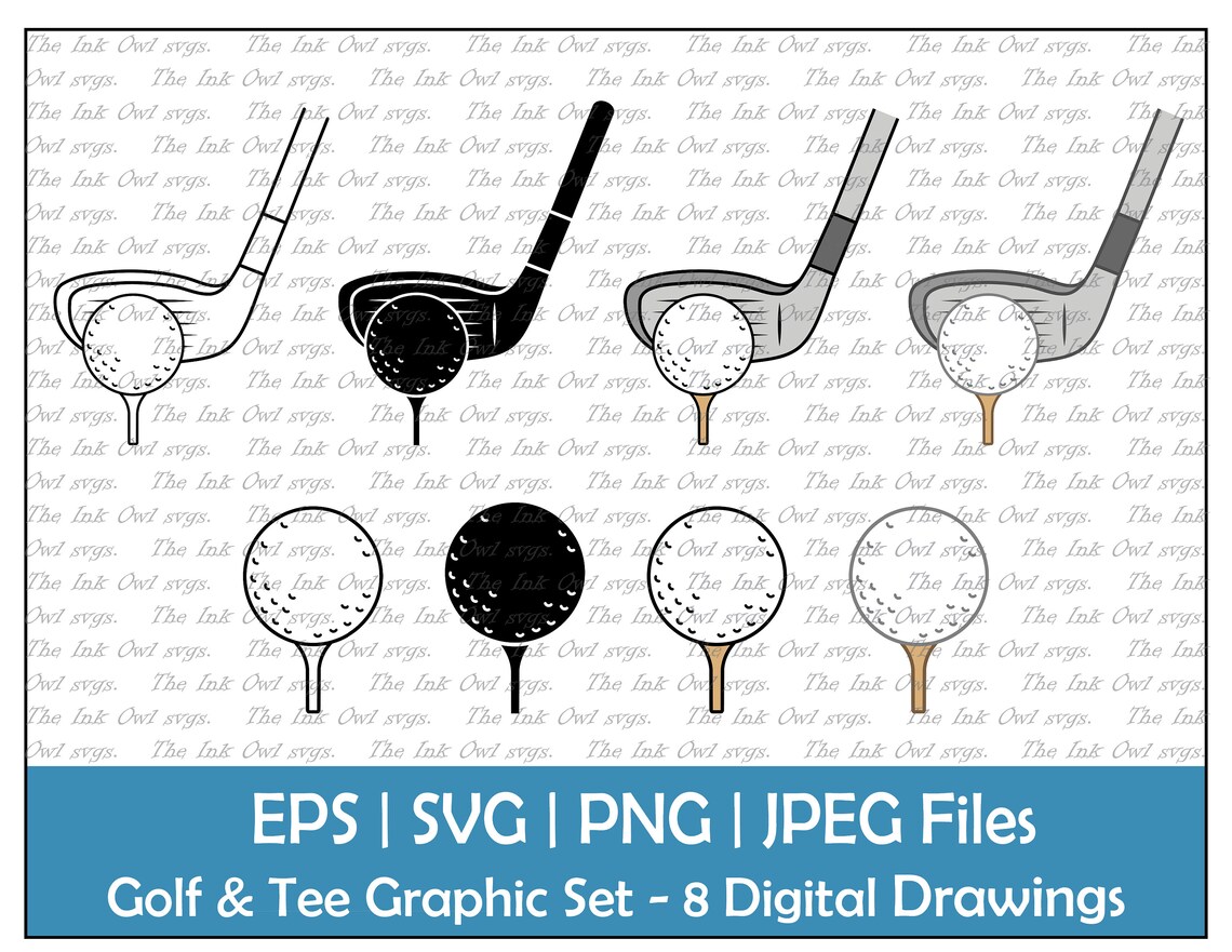 Golf Tee off With Club Clipart Set / Outline Stamp and Color - Etsy