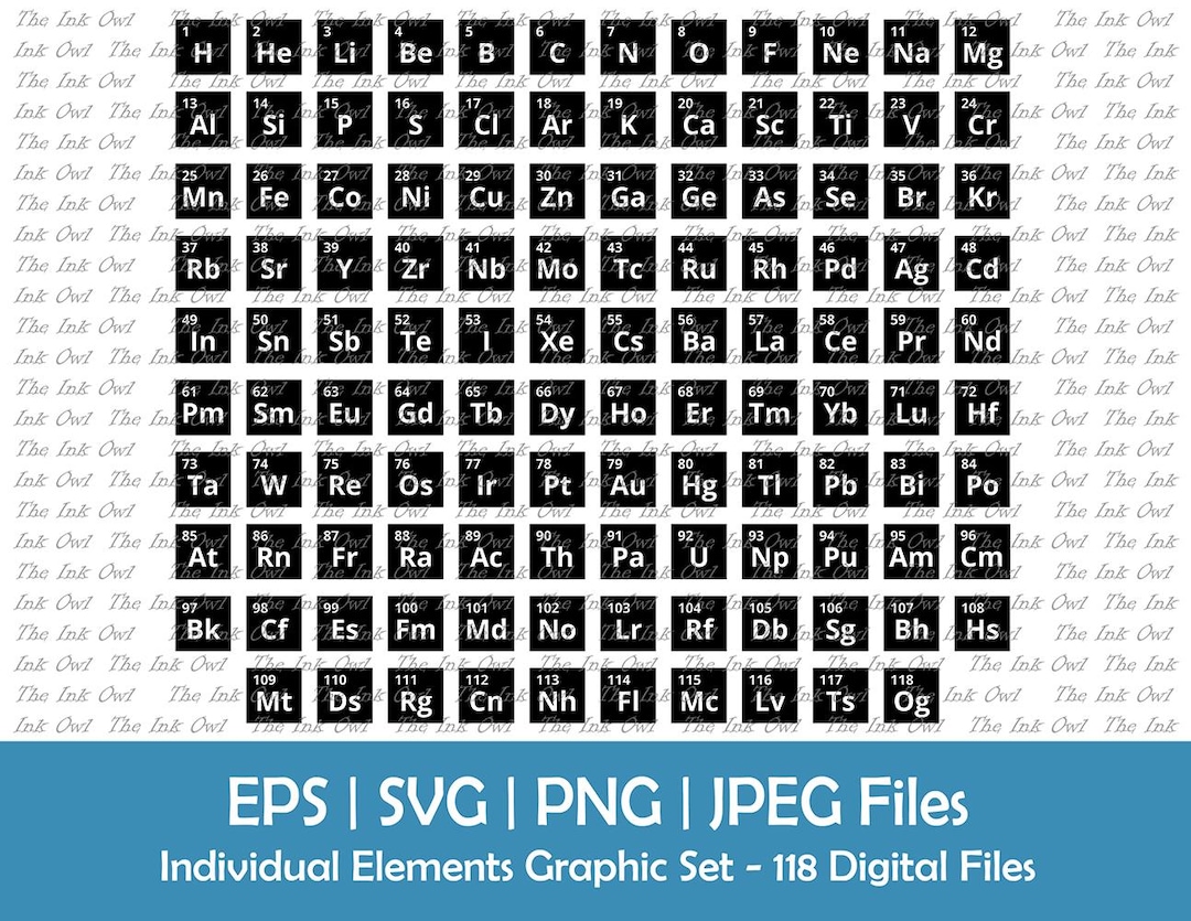 Periodic Table Individual Elements Vector Clipart Set / Silhouette ...