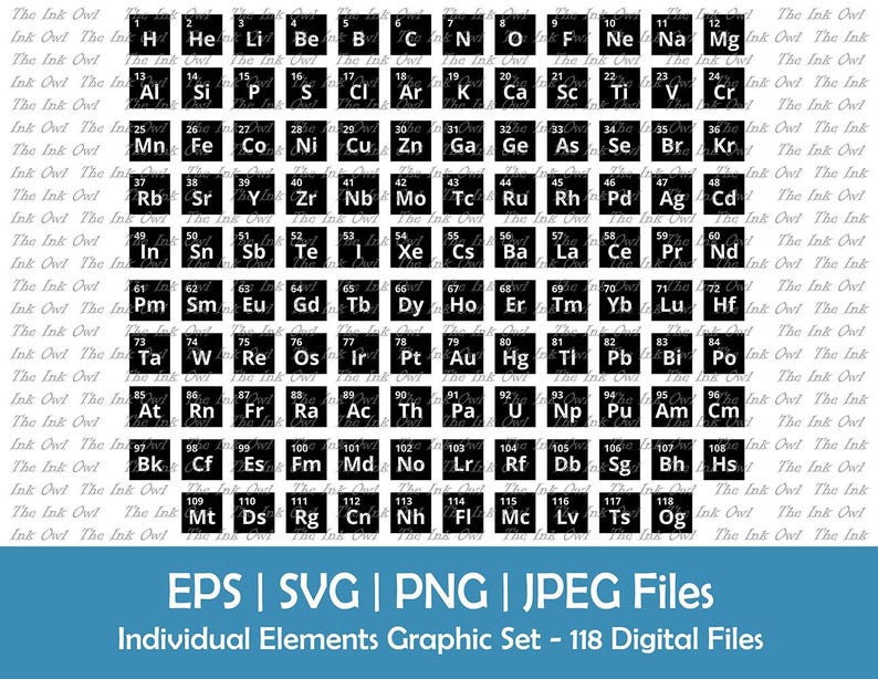 Periodic Table Individual Elements Vector Clipart Set / Silhouette ...