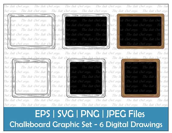 Chalkboard Vector Clipart Set / Outline & Stamp Drawing - Etsy