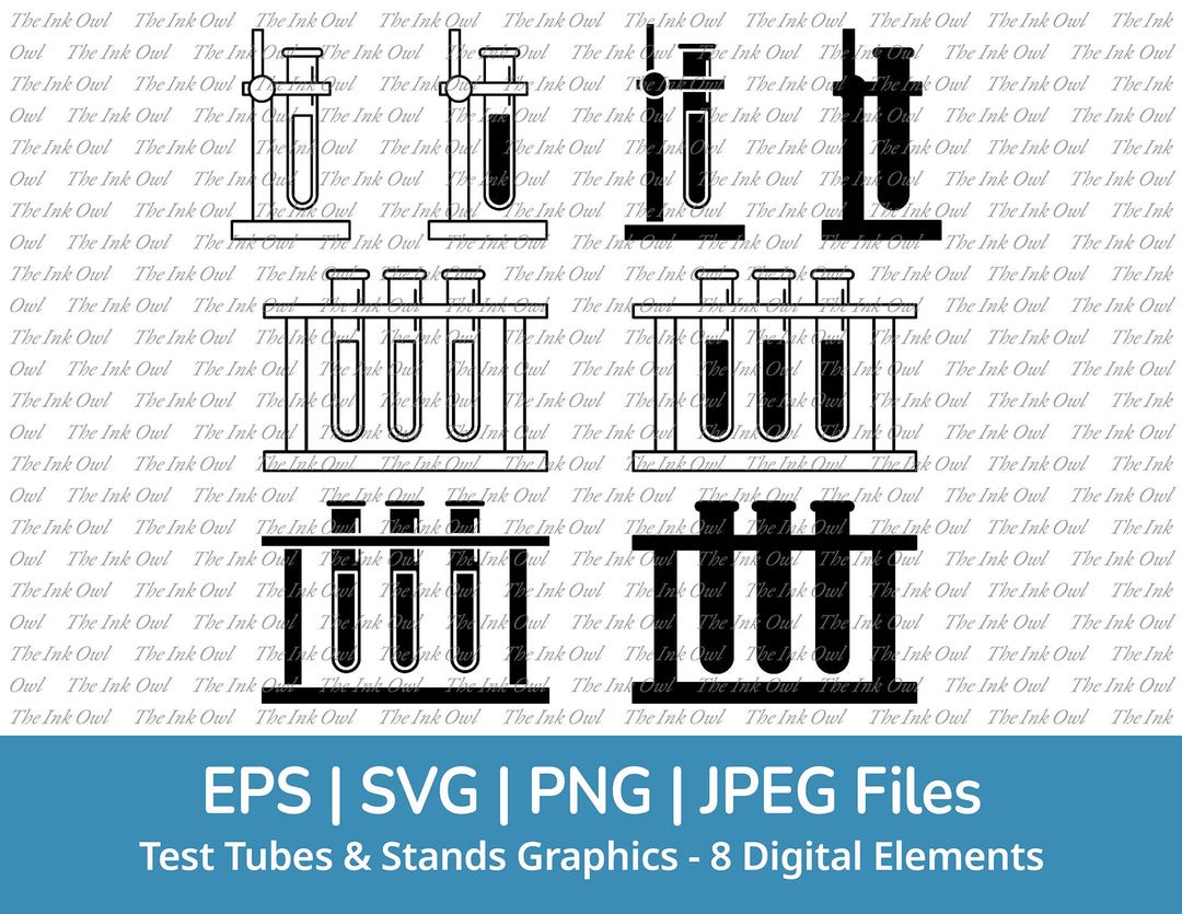Test Tube Stands and Clamps Svg Vector Clipart / Outline & Stamp ...