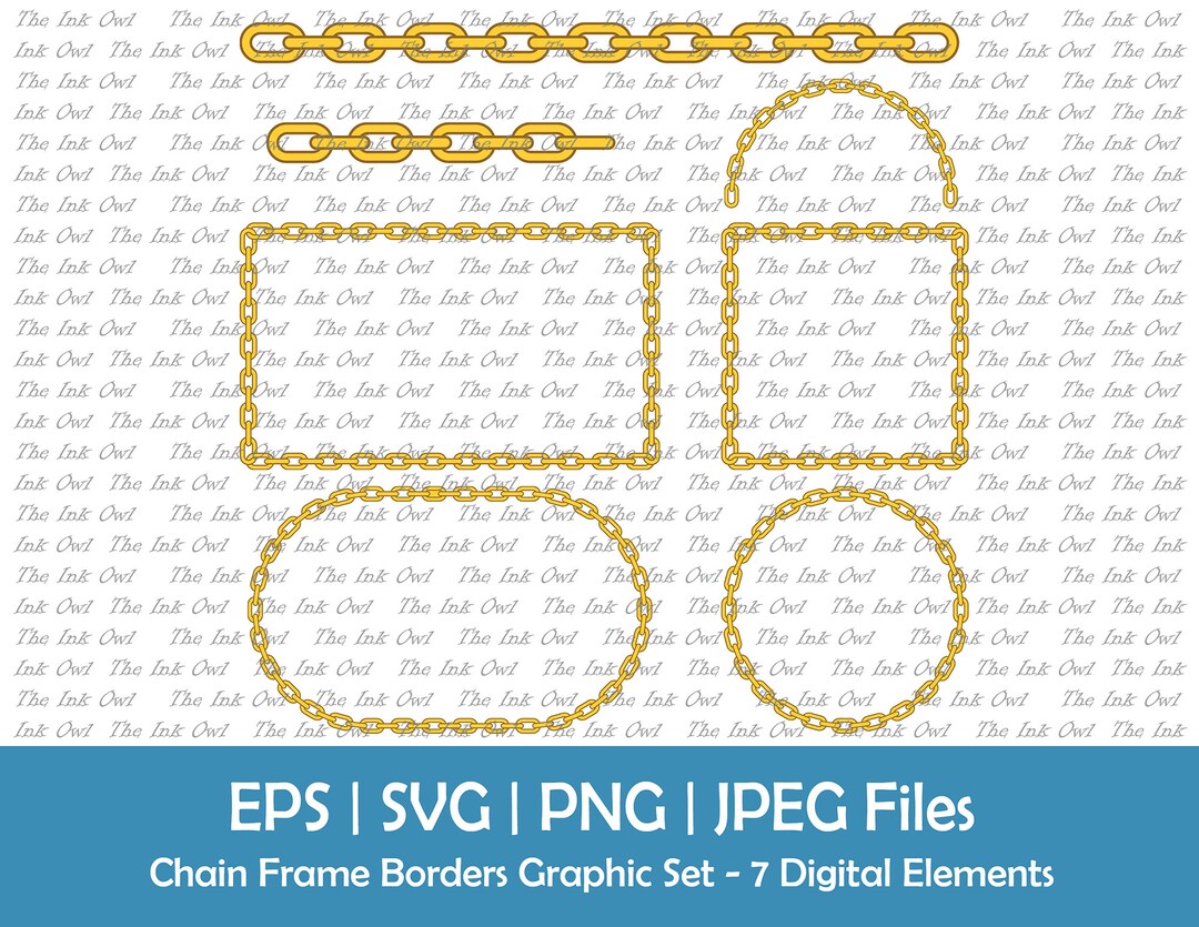 Gold Chain Link Frame Border Clipart / Graphic Illustration ...