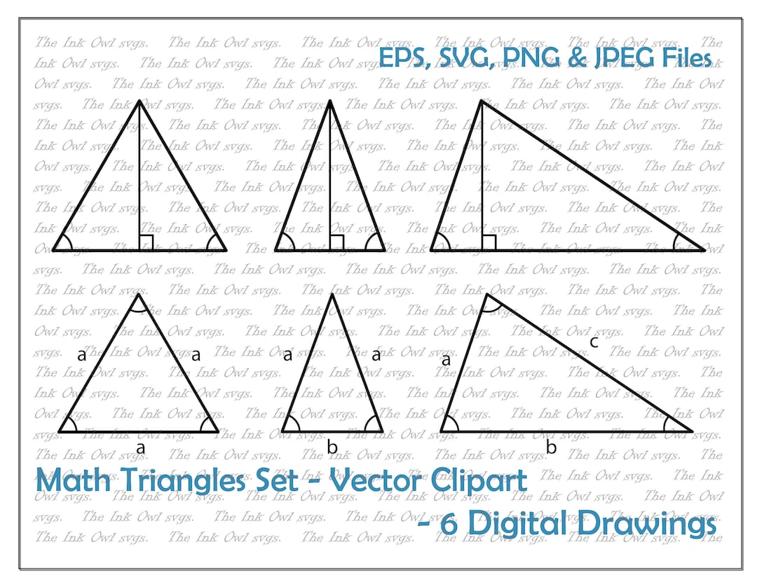 Math Triangle Types Vector Clipart Set / Isosceles, Equilateral ...
