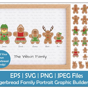 Custom Gingerbread Family Portrait Builder Clipart / Outline & Color ...
